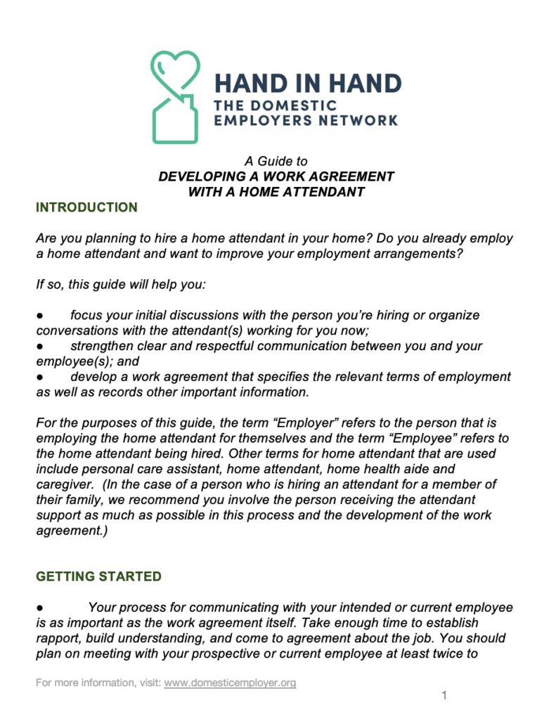 Sample Work Agreements | Hand In Hand